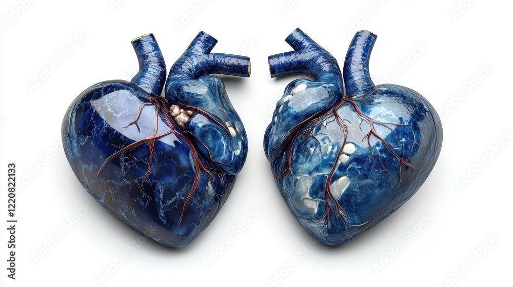 Ilustrace Detailed Medical Illustration Human Heart Anatomy Showing a ...
