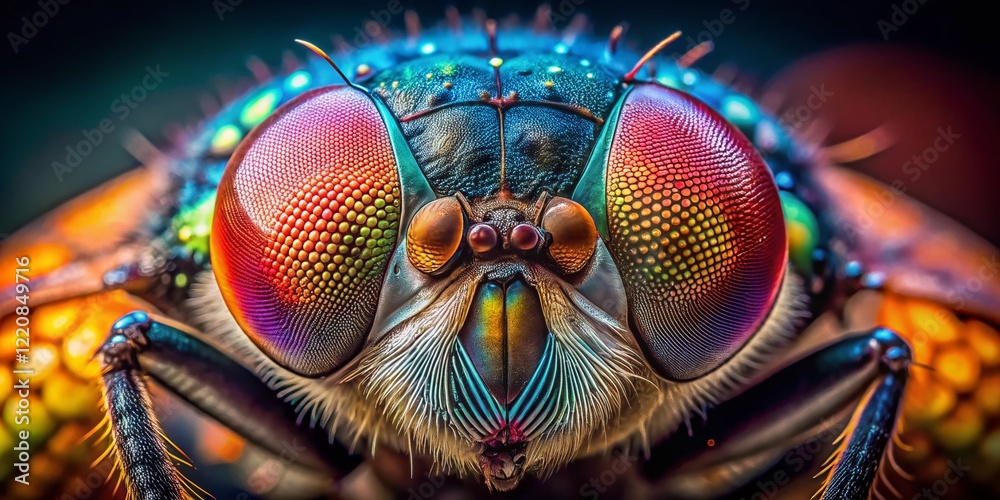 Microscopic Close-up of Drosophila Melanogaster Compound Eye, Detailed ...