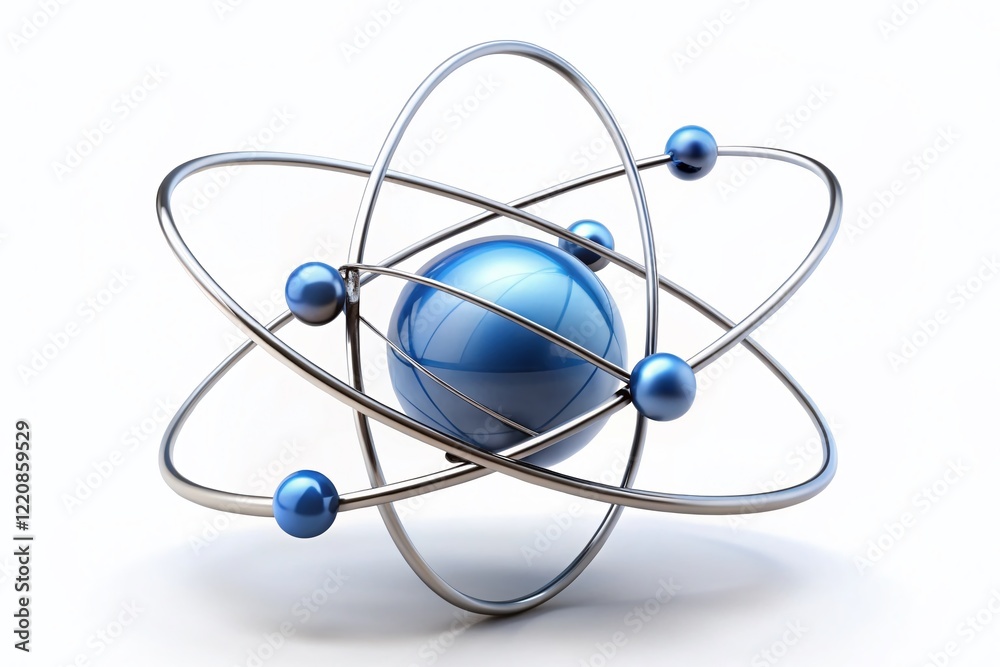 Minimalist Atom Model: Nucleus, Electrons, Protons, Neutrons Orbiting ...