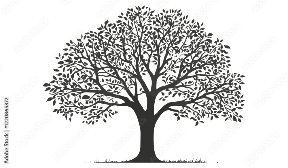 Image vectorielle Stock Black tree silhouette vector illustration ...