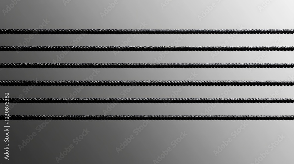 Cross-section of stacked steel bars, their ends exposed, with a soft ...