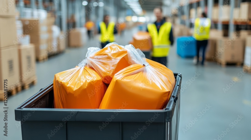 Reusable packaging being unpacked and returned to a distribution center ...