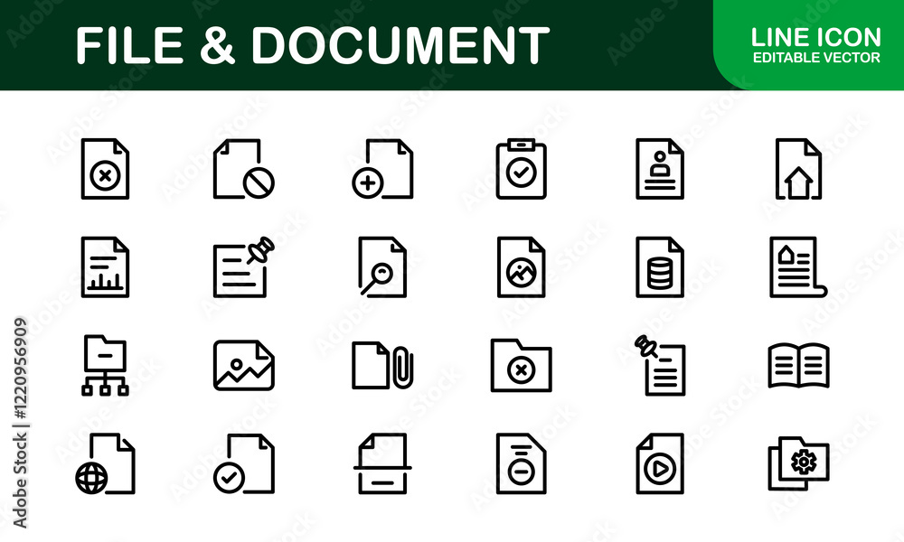 File and Document Icons for Digital Management. High-Quality Vector ...