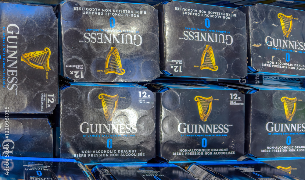 Calgary, Alberta, Canada. Jan 25, 2025. A display of Guinness 0 Non ...