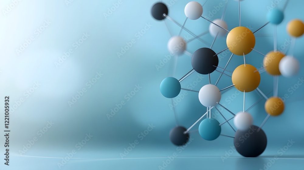 Futuristic abstract visual of a molecular network structure ...