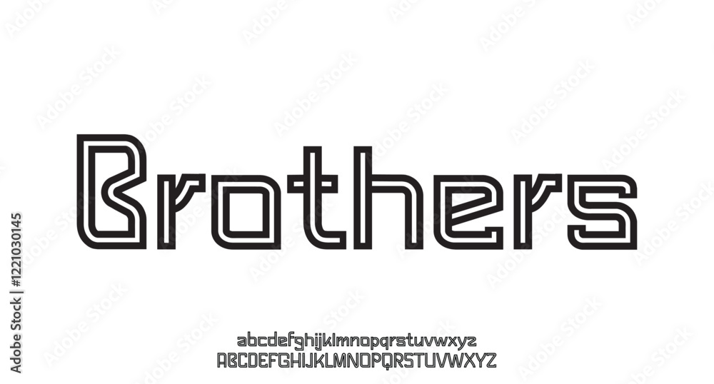 Brothers, Sports minimal tech font letter set. Luxury vector typeface ...