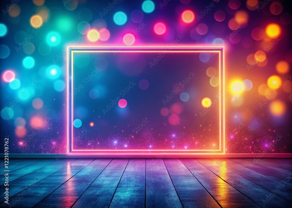 Vintage Neon Background with Blank Space for Text - Retro Style Photo ...