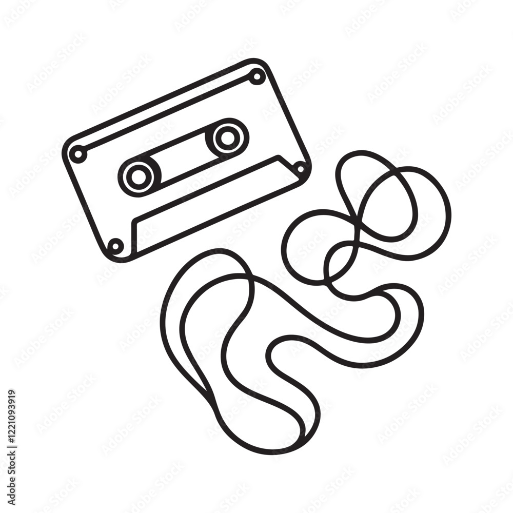 Cozy 90's Groovy: Bold and Easy Coloring Page, Line art, Black and ...