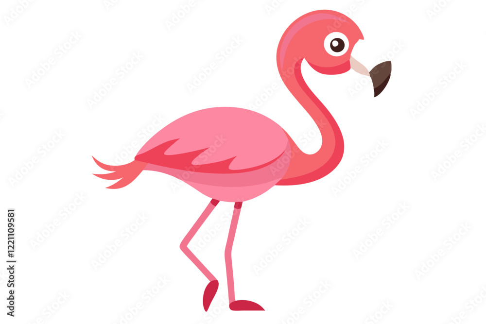 Watercolor Vector of a Cartoon Flamingo Animation - Fun, Colorful, and ...