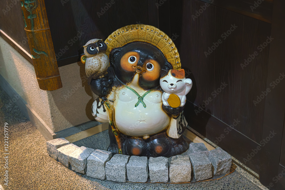 Osaka, Japan - Sep 22 2024, A close-up view of a ceramic figure of a ...