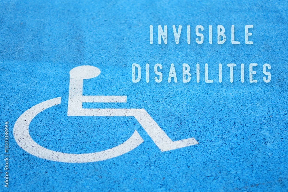 invisible disabilities concept. text next to icon of person in ...