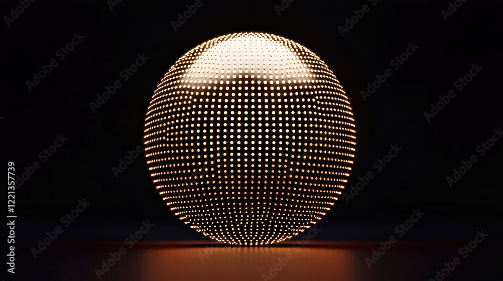 Glowing Pulsing Sphere, a vibrant 3D orb with rhythmic dot patterns ...
