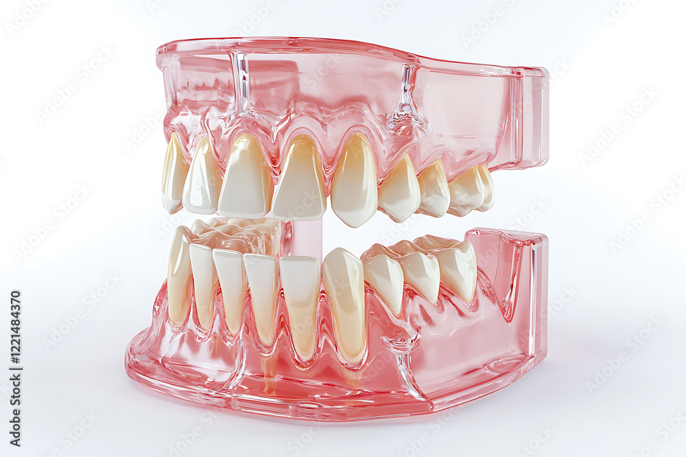 Anatomical Model of Teeth Detailed 3D Dental Cross-Section Stock Photo ...