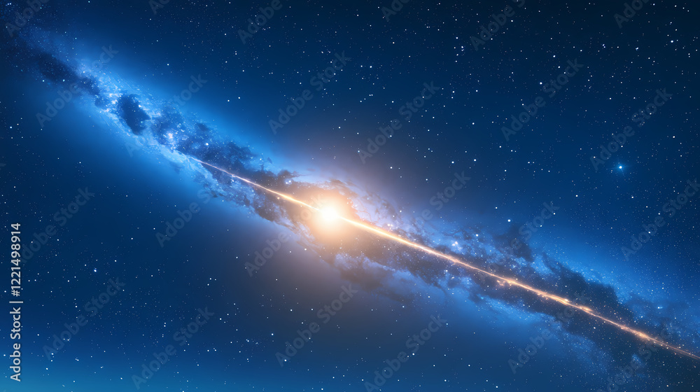 A giant celestial body tracing its trajectory across the milky way s ...