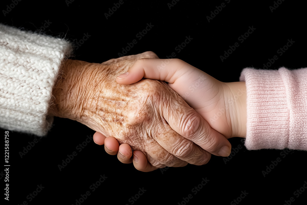 Intergenerational Connection: A Young Hand Clasps an Elderly One ...