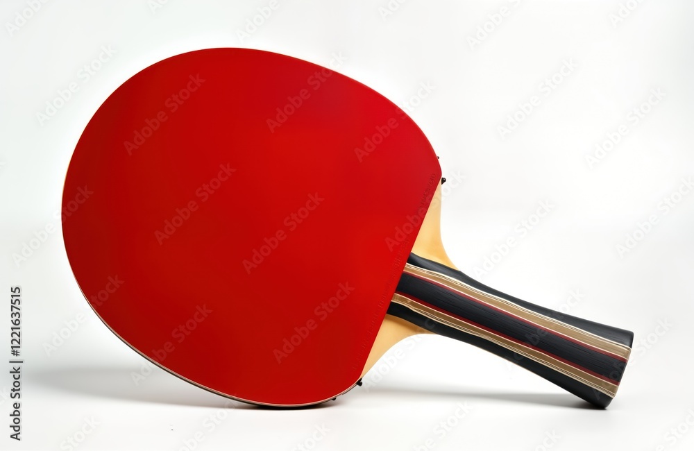 Professional table tennis racket isolated on white background. Red ...