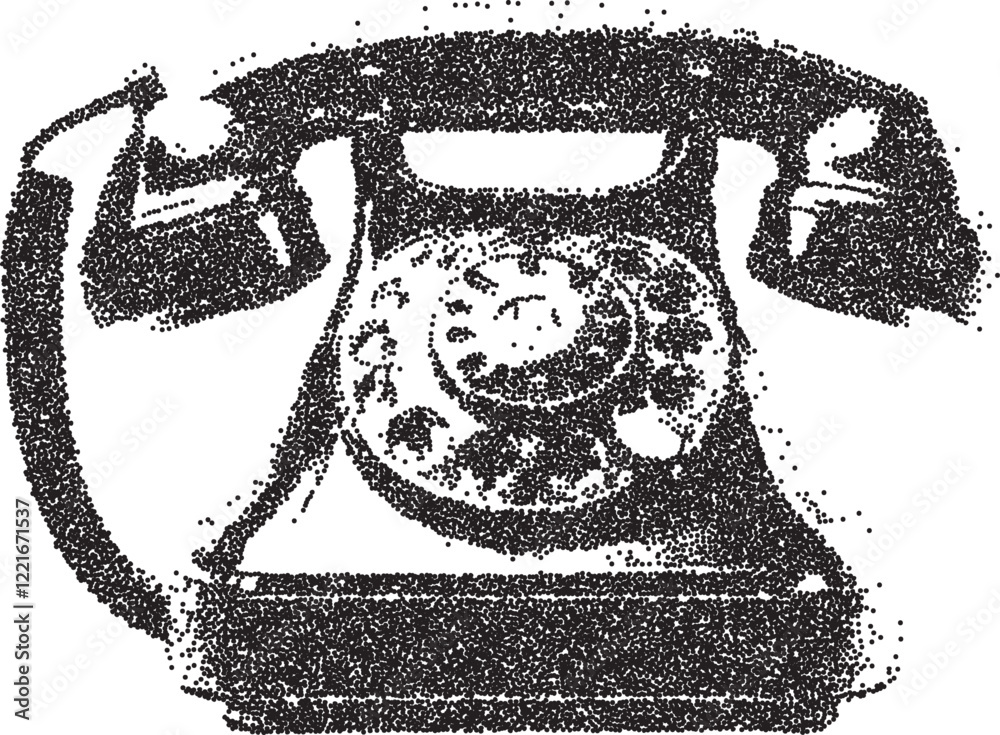 Telephone vintage y2k stipple art, call halftone stipple brutalist ...