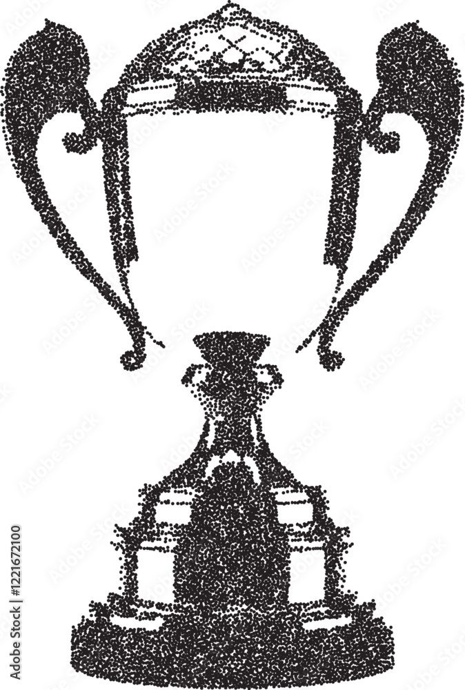 Trophy vintage y2k stipple art, award halftone stipple brutalist retro ...