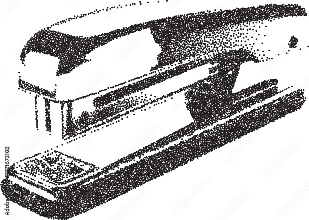 Stapler vintage y2k stipple art, office halftone stipple brutalist ...