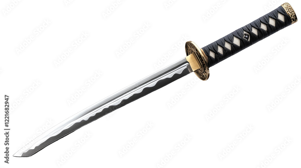 Sharp Samurai Sword: A gleaming, finely crafted katana, a traditional ...