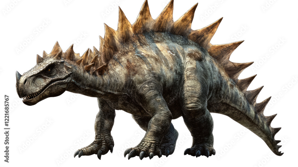 Stegosaurus Digital Render: A detailed digital rendering of a ...