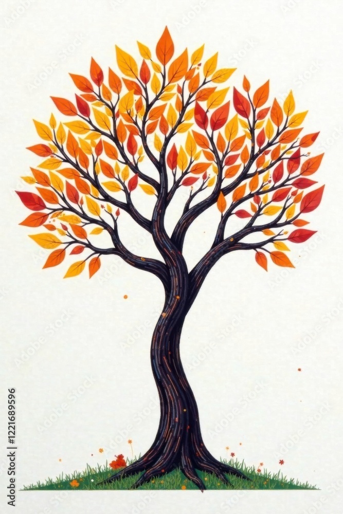 Minimalist drawing of a family tree with curved lines forming the ...