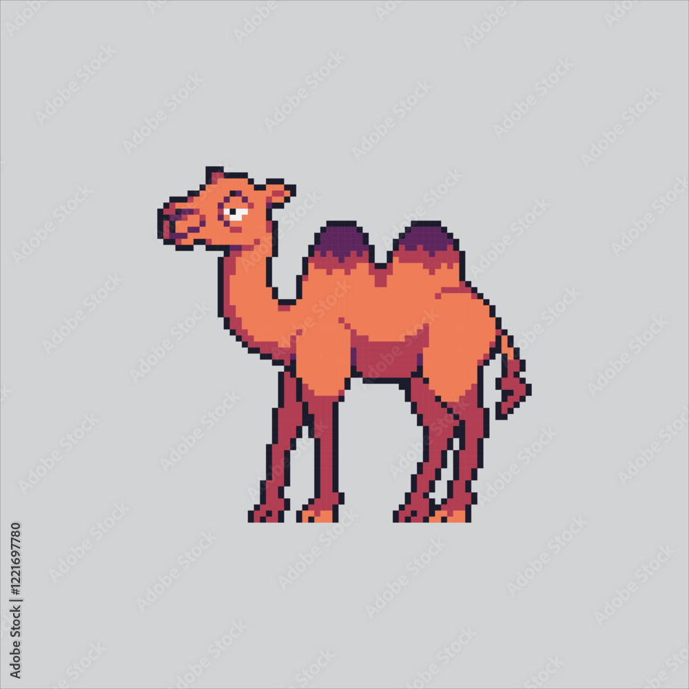 Pixel art illustration Desert Camel. Pixelated Dune Camel. Desert Dune ...
