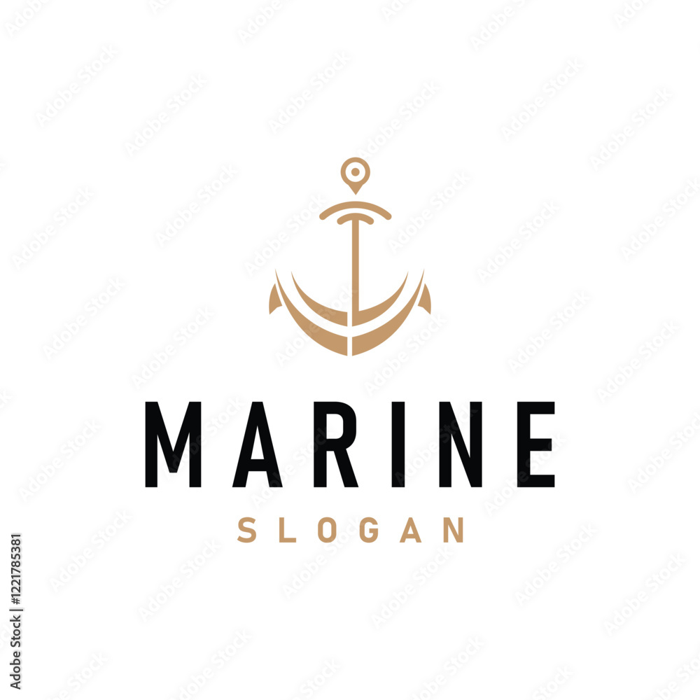 silhouette illustration anchor logo sailor design simple ocean symbol ...
