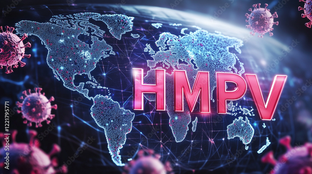 recently surrounded virus named hmpv Close-up of human metapneumovirus ...