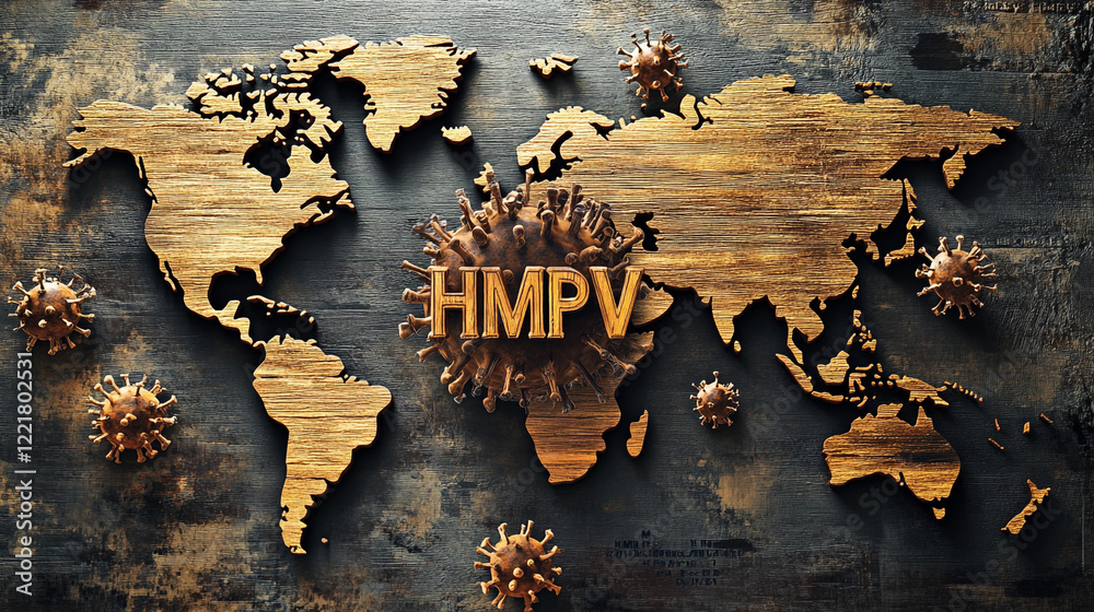 recently surrounded virus named hmpv Close-up of human metapneumovirus ...
