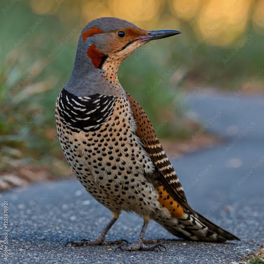 Female Red-bellied Woodpecker (Melanerpes carolinus) on the ground in ...