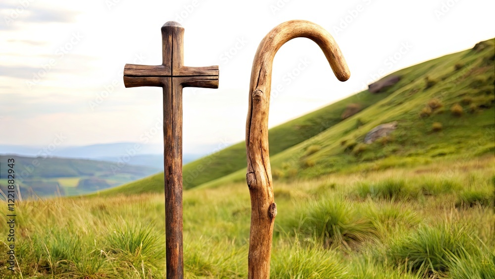Shepherd's Crook Cross, Religious Symbol, Pastoral Staff, White ...