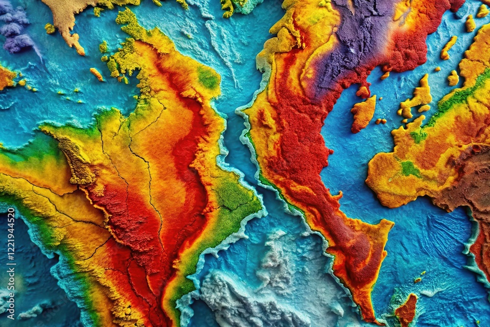 Abstract Contour Map of the Maoke Tectonic Plate: Geological Formation ...