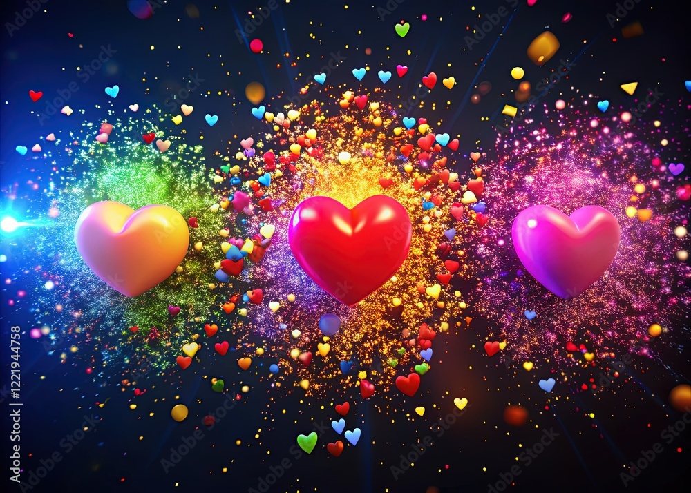 4K Social Media Heart Emoji Transition Pack: 3D Particle Screen ...