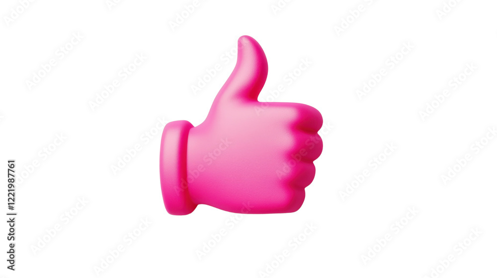 Pink emoji emoticon , showing thumb up, like gesture on transparent ...