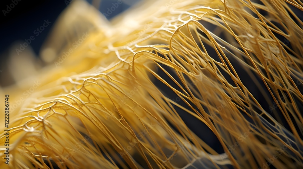 Stunning macro photography showcasing the intricate and captivating structure of Kevlar fibers ...