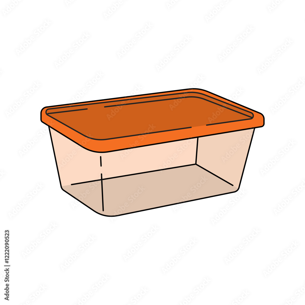 Simple Plastic Container cartoon vector illustration. plastic container ...