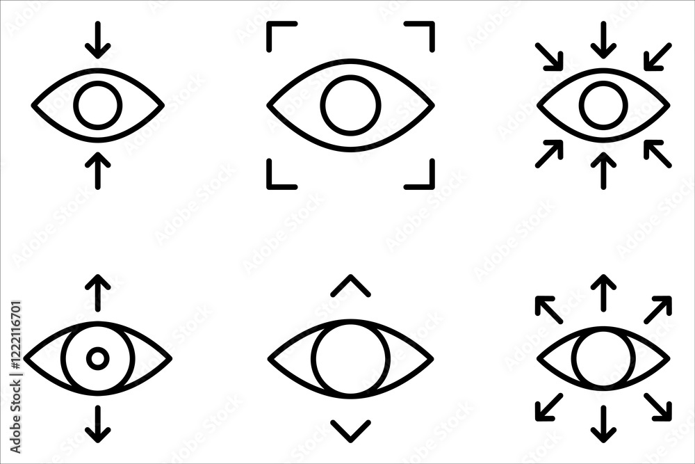 perspective icon set. Shared vision Icon collection in filled and ...