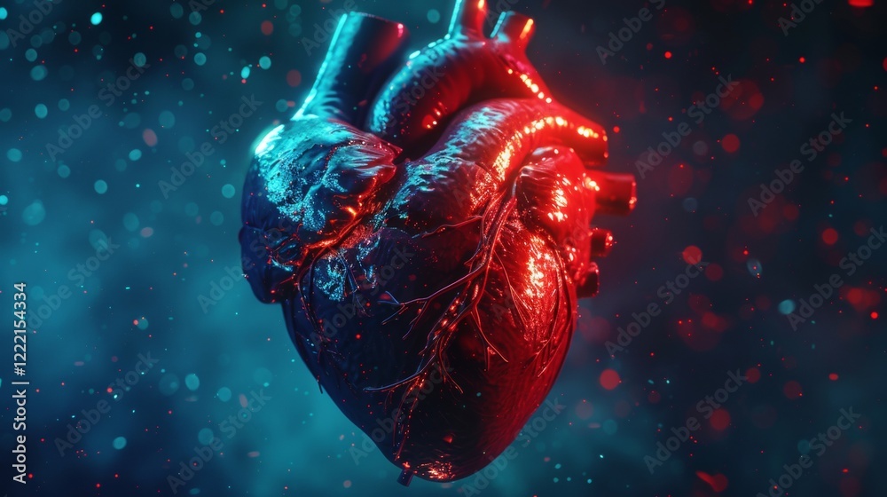 Detailed overview of human heart anatomy structure, function, and circulation explained Stock ...