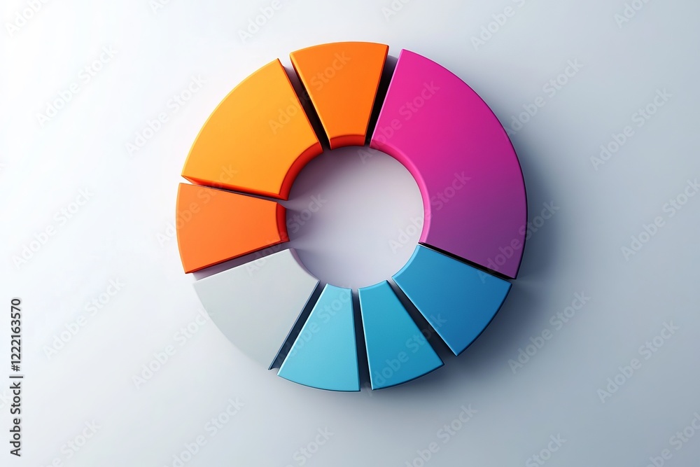 Donut chart graph growth diagram Infographics elements analysis on ...
