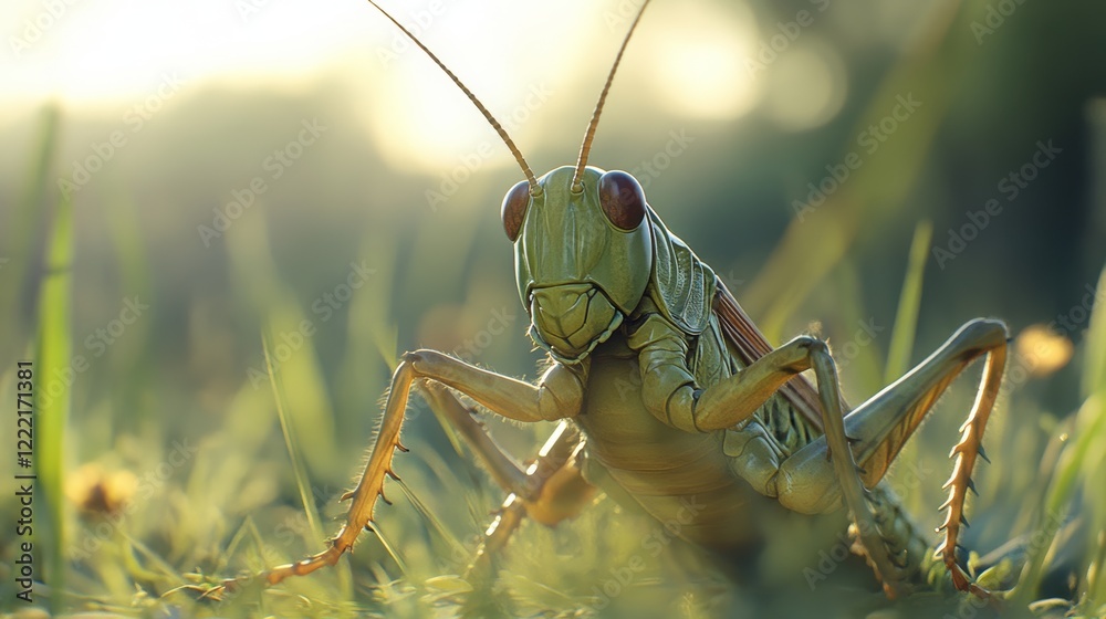 Ilustración de Stock Grasshopper. It has long hind legs and short ...