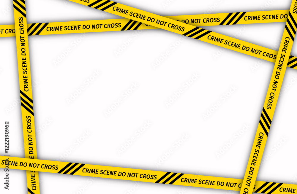 Crime scene tapes border. Warning tapes lines for restriction of crime ...