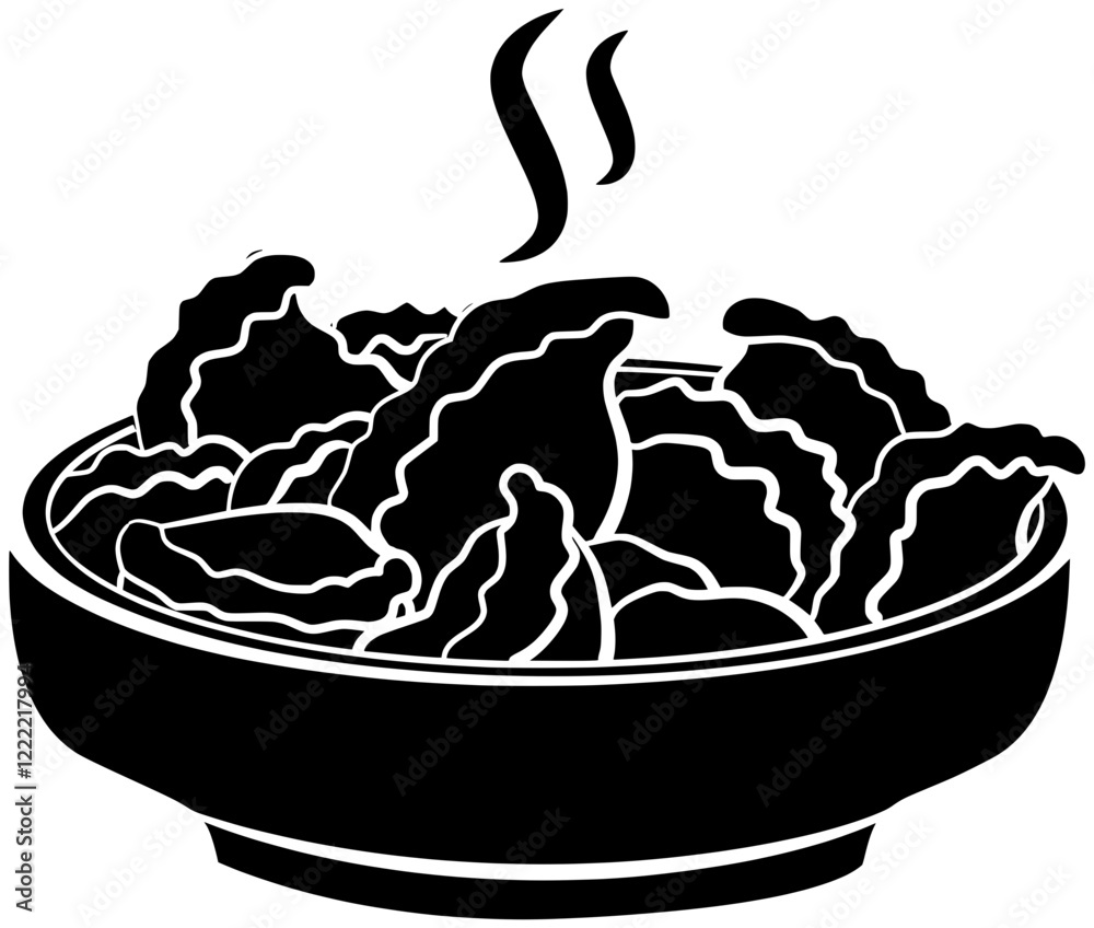 dumpling illustration dimsum silhouette gyoza logo asian icon food ...