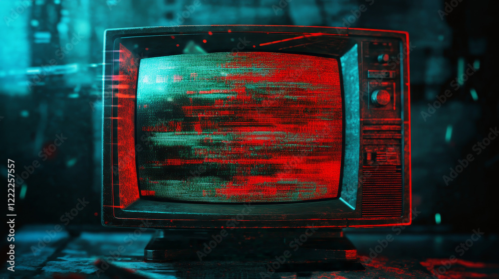 Glitch game effect tv screen with pixel texture background. Vhs digital ...
