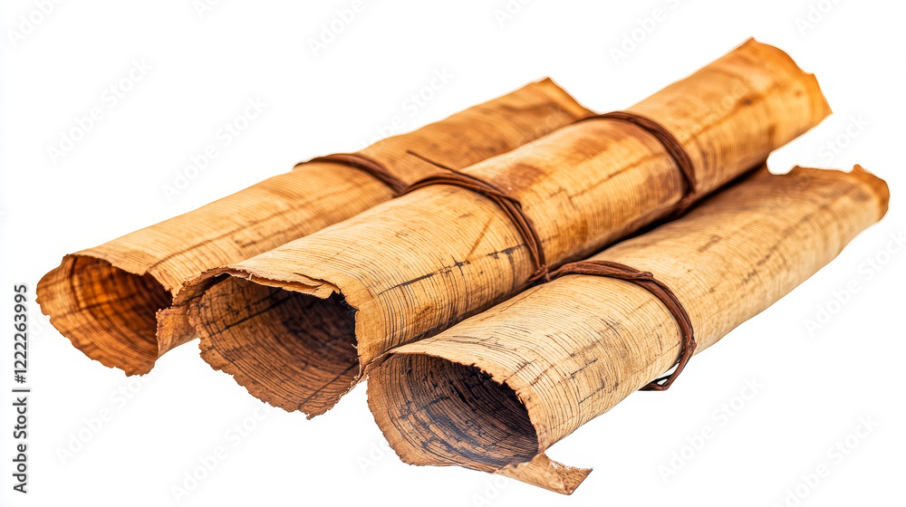 Ancient Egypt papyrus scrolls with wooden rods cartoon vector ...