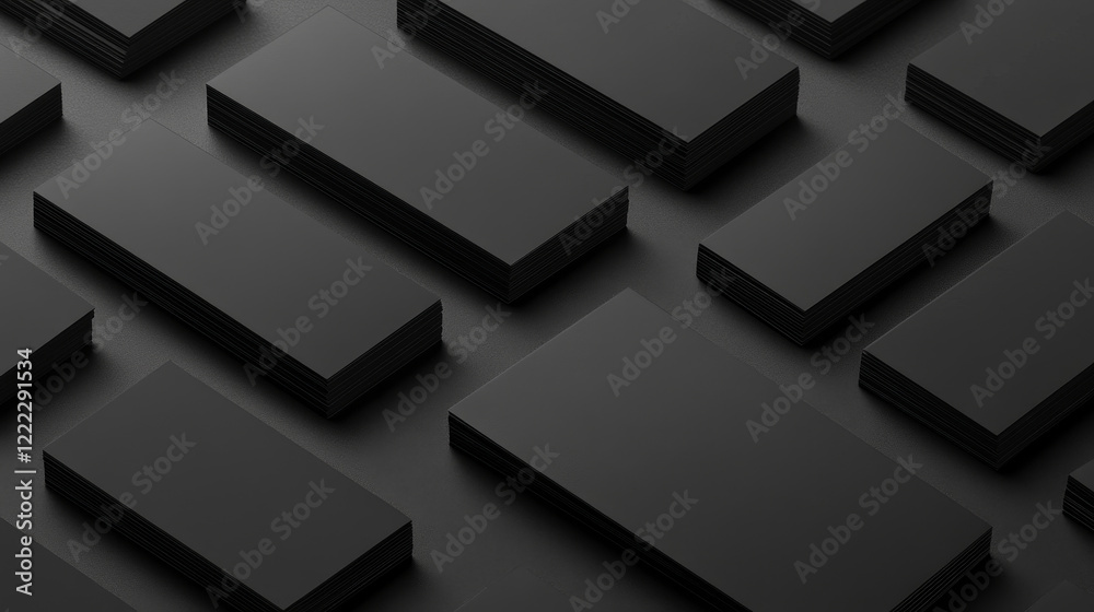 Black business cards template on gray abstract background. Vector ...