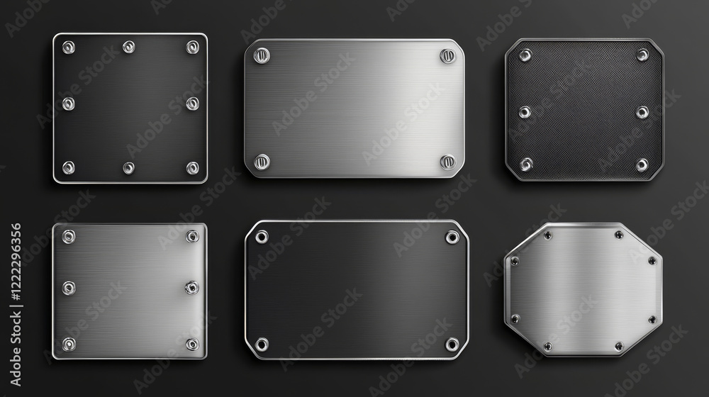 Steel metal tag plate of rectangular, square and hexagon shape with ...