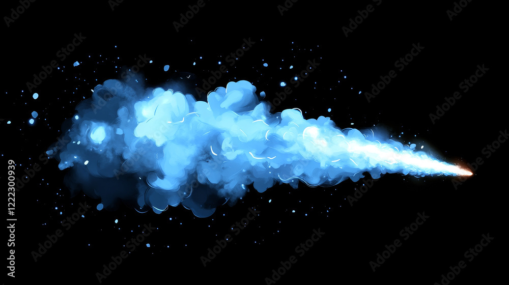 Blue explosion animation sprite sheet isolated on black background ...