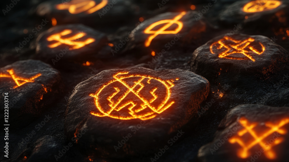 Nordic runes, game ancient alphabet, viking futark celtic symbols ...