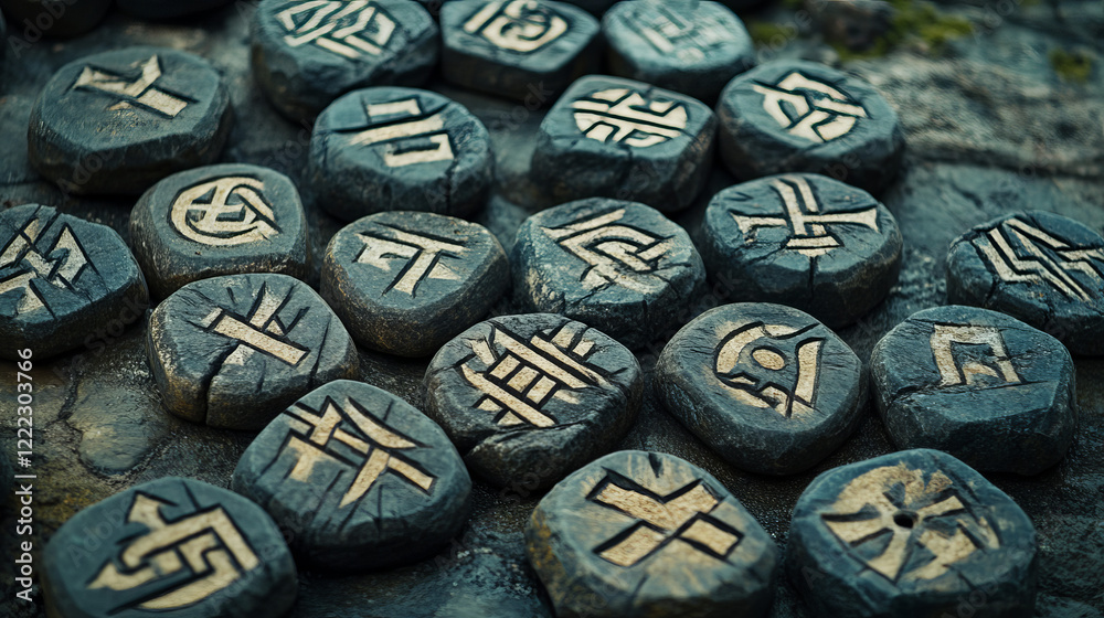 Nordic runes, game ancient alphabet, viking futark celtic symbols ...